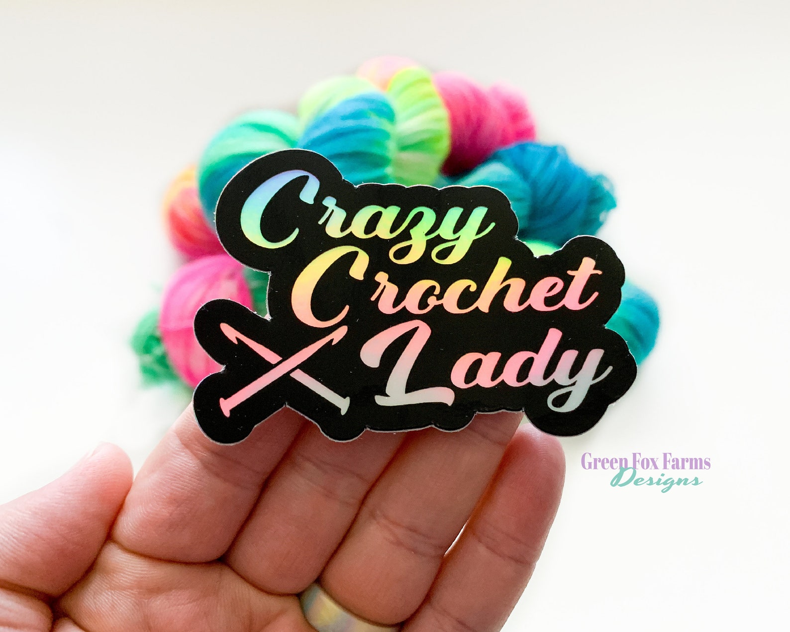 Crazy Crochet Decal Funny Yarn Sticker Crochet Laptop Decal - Etsy
