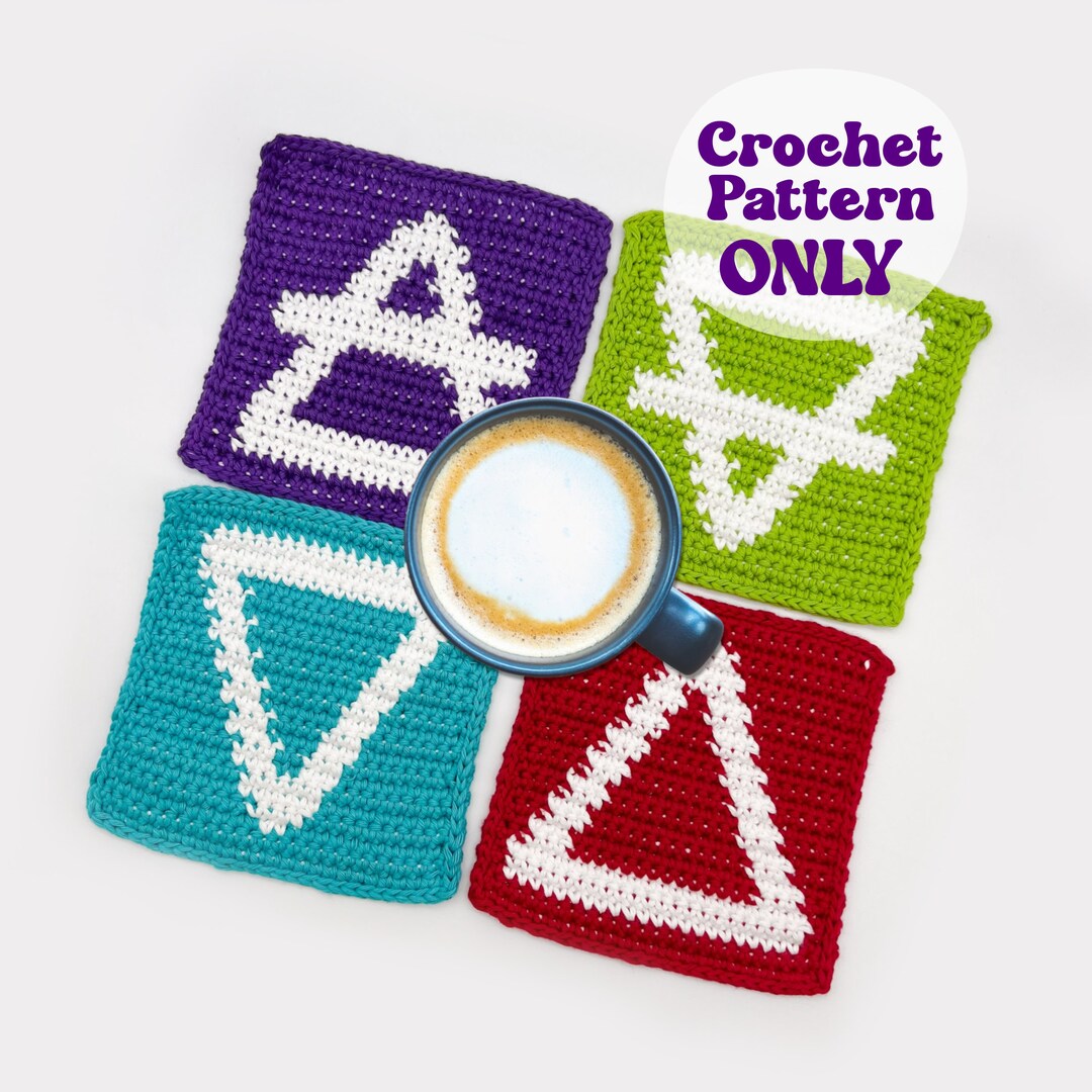 PDF 'embrace the Elements' Mug Rugs Crochet Pattern, Tapestry Crochet ...