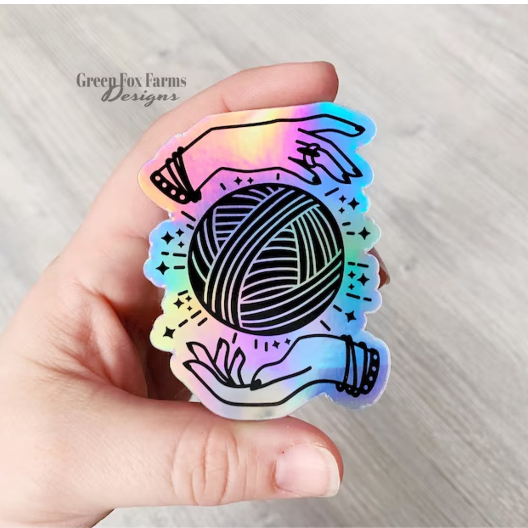 Yarn Magic Decal, Laptop Sticker, Holographic Decal, Yarn Lover Gift ...