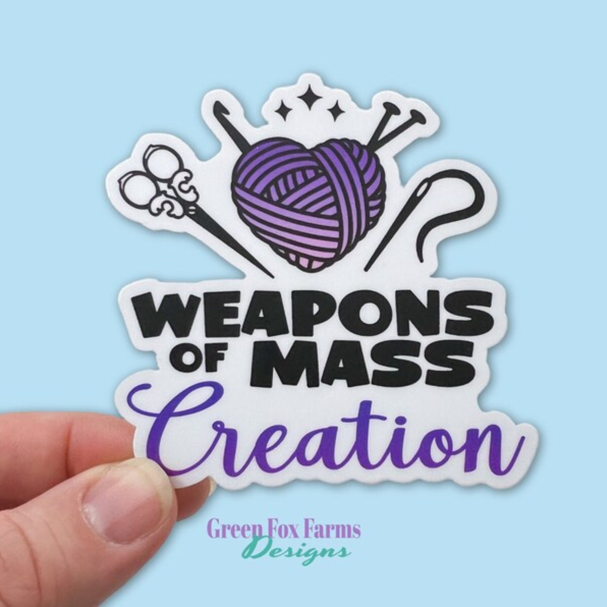 Weapons of Mass Creation Vinyl Decal, Aesthetic Crocheter Laptop ...