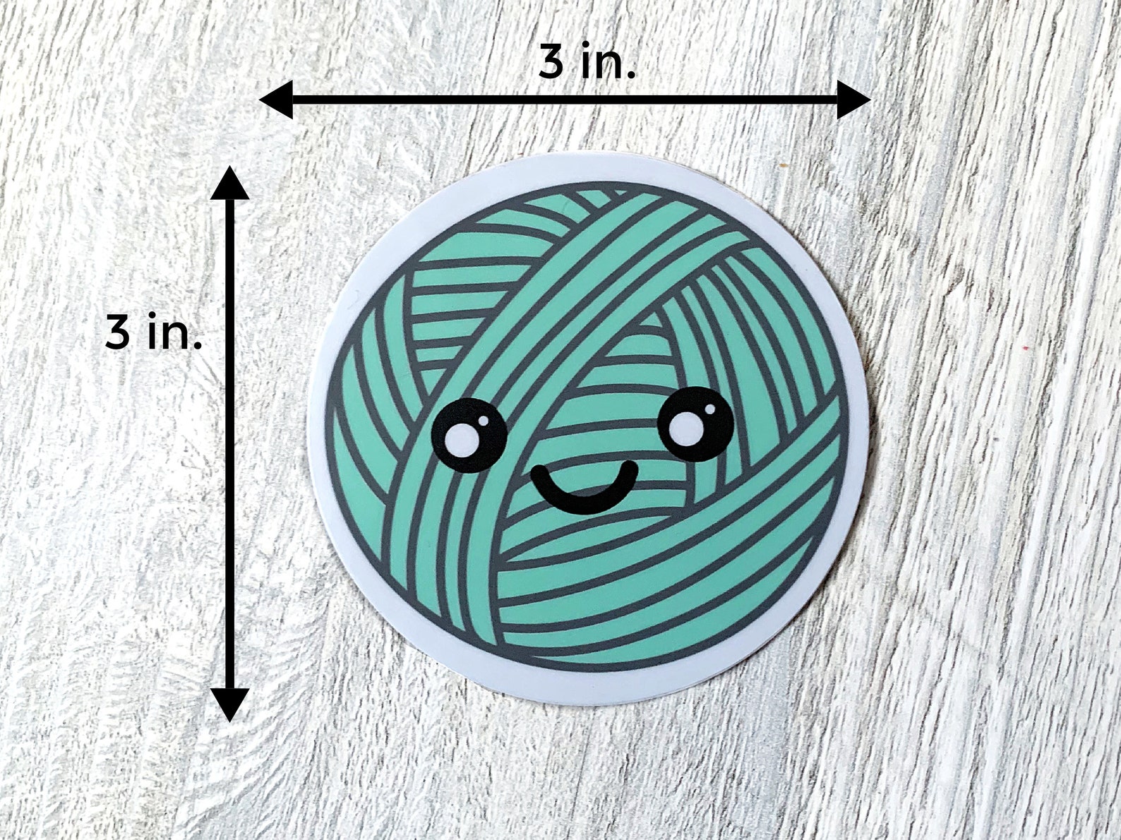 Yarn Ball Sticker Kawaii Yarn Decal, Knitter Gift, Laptop Sticker, Cute ...