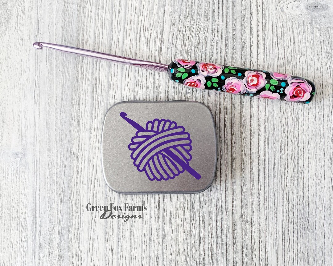 Crochet Lovers Mini Notions Case, Stitch Marker Tin, Mini Crochet Case ...