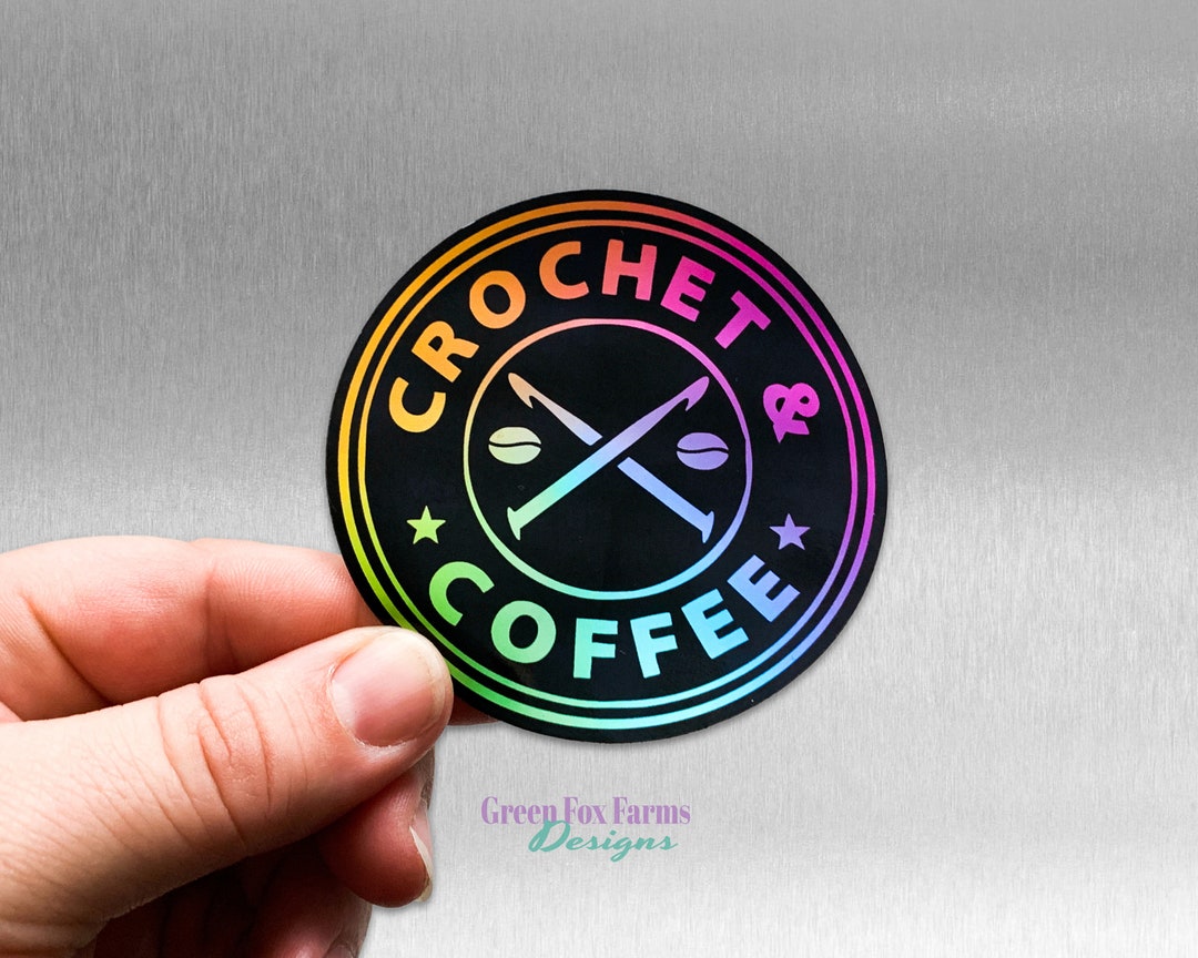 Coffee and Crochet Refrigerator Magnet, Colorful Magnets, Unique ...