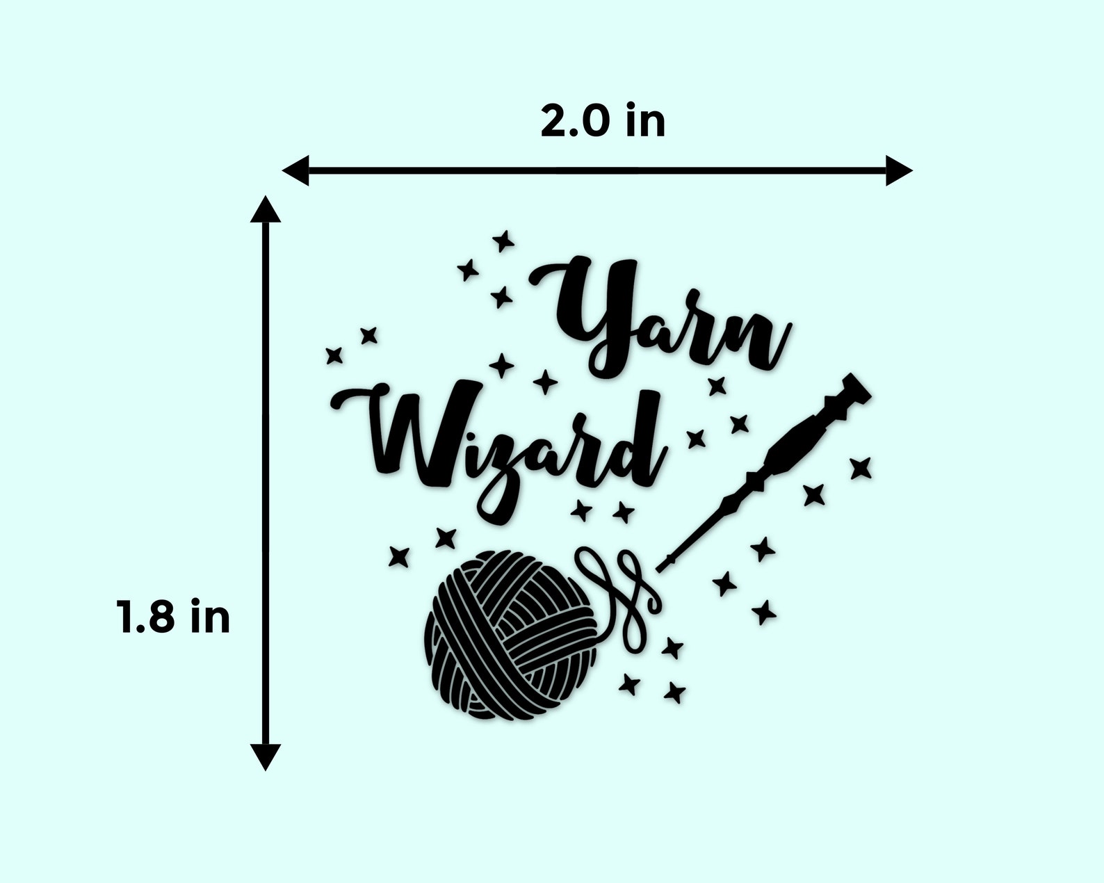 Yarn Wizard Temp Tattoo, Magical Yarn Lovers Body Art, Cute Temporary ...