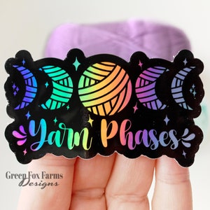 Yarn Phases Decal Holographic Sticker Yarn Galaxy Decal - Etsy