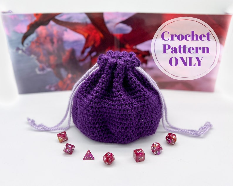 8 Pocket Dice Bag Crochet Pattern Dnd Dice Pouch With Multi - Etsy