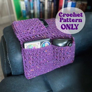 Couch Caddy Crochet Pattern, Sofa Organizer. Pocket Remote Holder ...