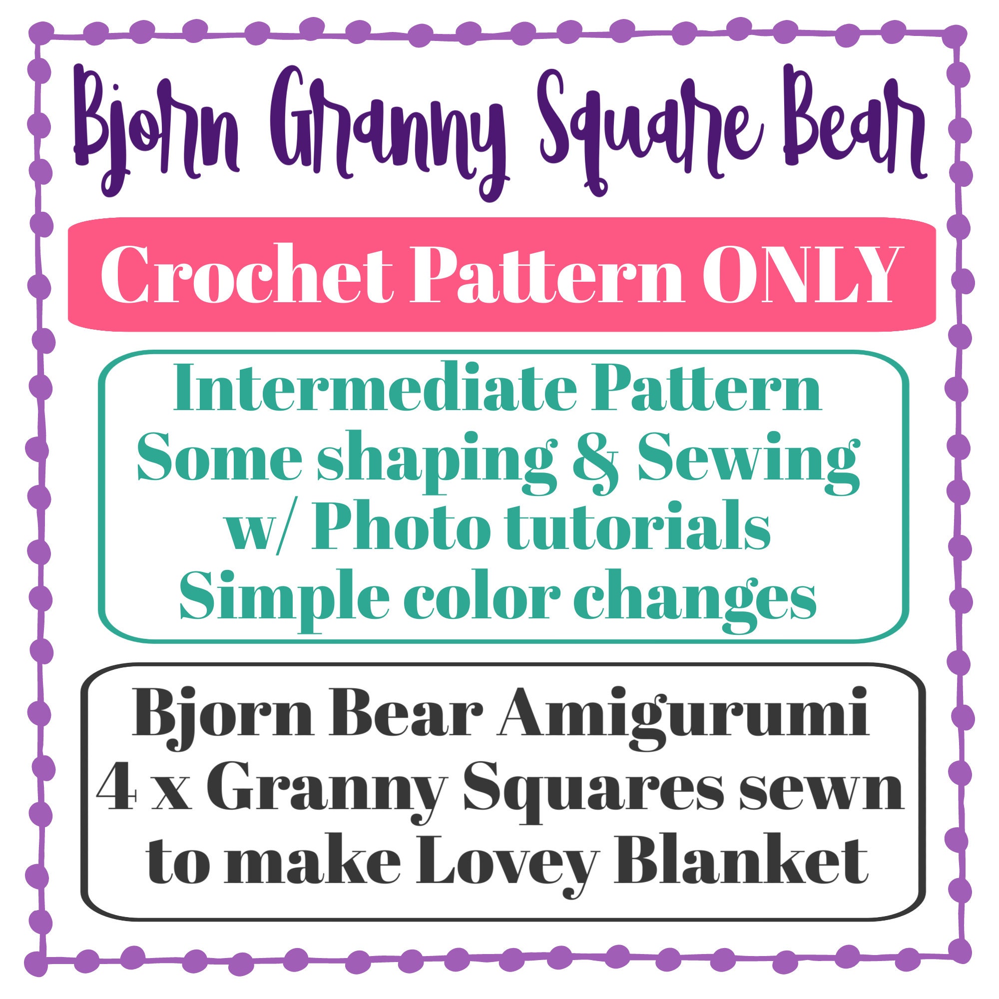 Crochet Teddy Bear Pattern, Crochet Animals Amigurumi Easy Bear Pattern ...