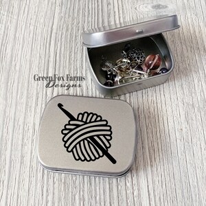 Crochet Lovers Mini Notions Case, Stitch Marker Tin, Mini Crochet Case ...