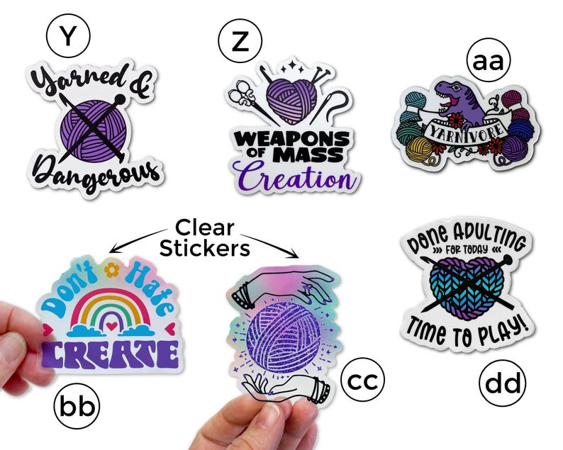 PERSONALIZED Yarn Sticker Bundle for Yarn Lover Gift & Crochet or ...