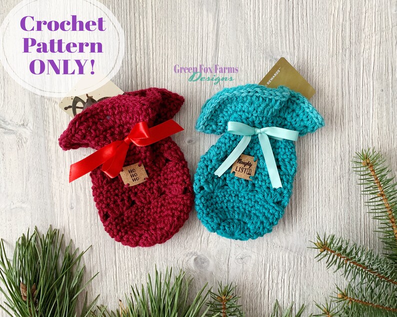 Drawstring Gift Bag Crochet Pattern Crochet Santa Sack Gift - Etsy