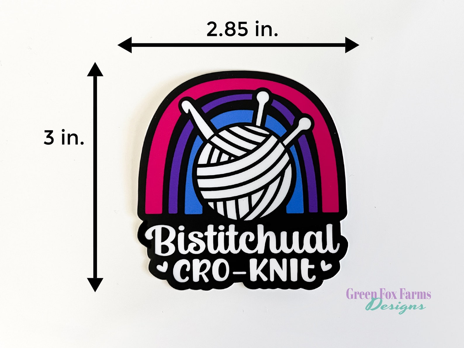 Yarn Pride Sticker Set, Knitted Pride Flag Heart + Bistitchual Decal ...