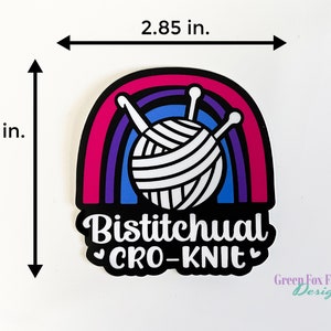 Yarn Pride Sticker Set, Knitted Pride Flag Heart + Bistitchual Decal ...