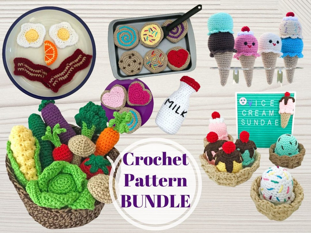 PDF Pretend Food Pattern BUNDLE. Kitchen Crochet Toy Pattern, Instant ...