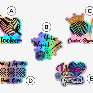 CUSTOM Sticker Set, Yarn Lover Gift, Holographic Decal, Aesthetic ...