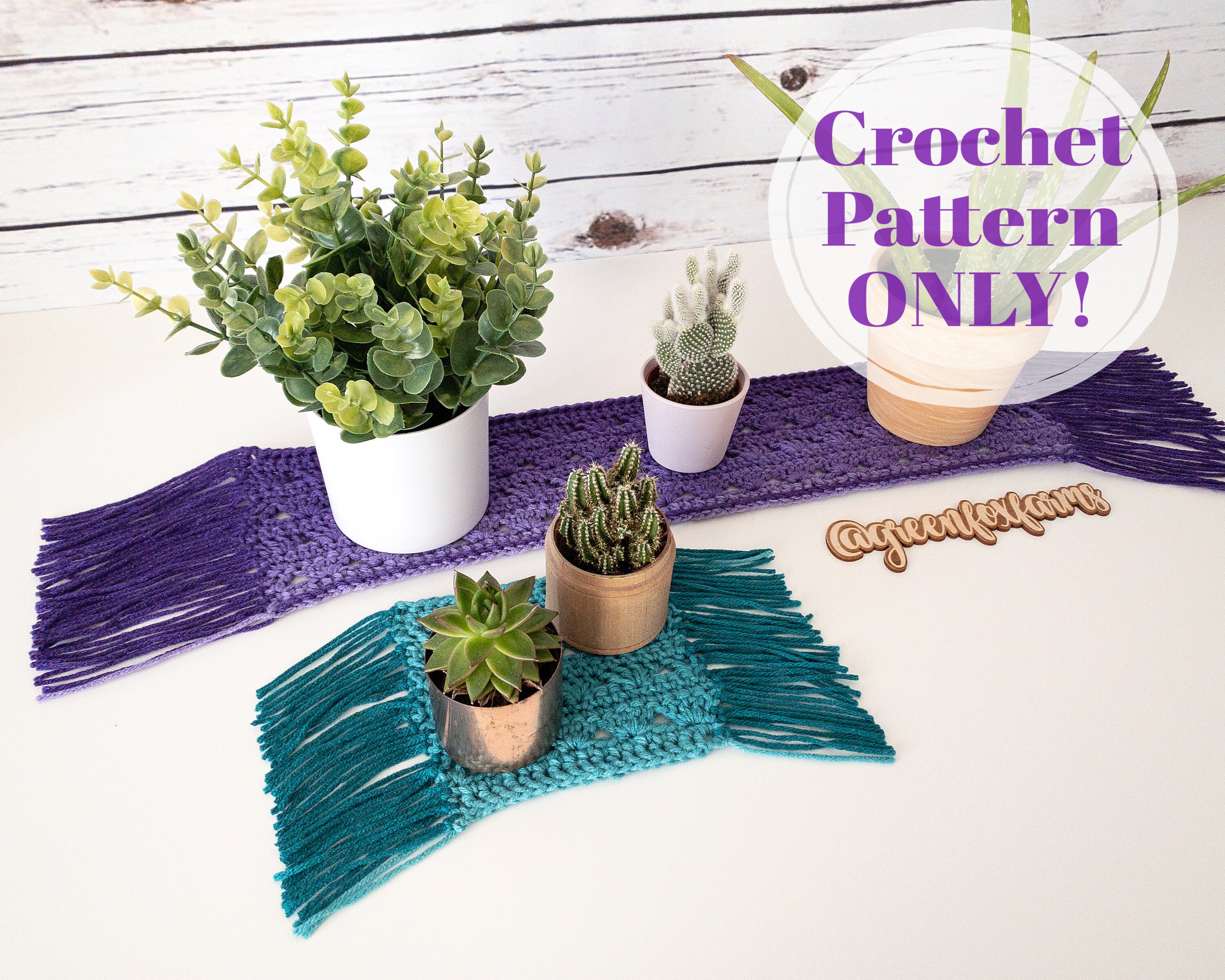 Plant Coasters Crochet Pattern Boho Home Decor 3 Sizes Plant | Etsy