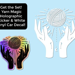 Yarn Aesthetic Decal, Holographic Sticker, Yarn Vinyl Decal, Knitting ...