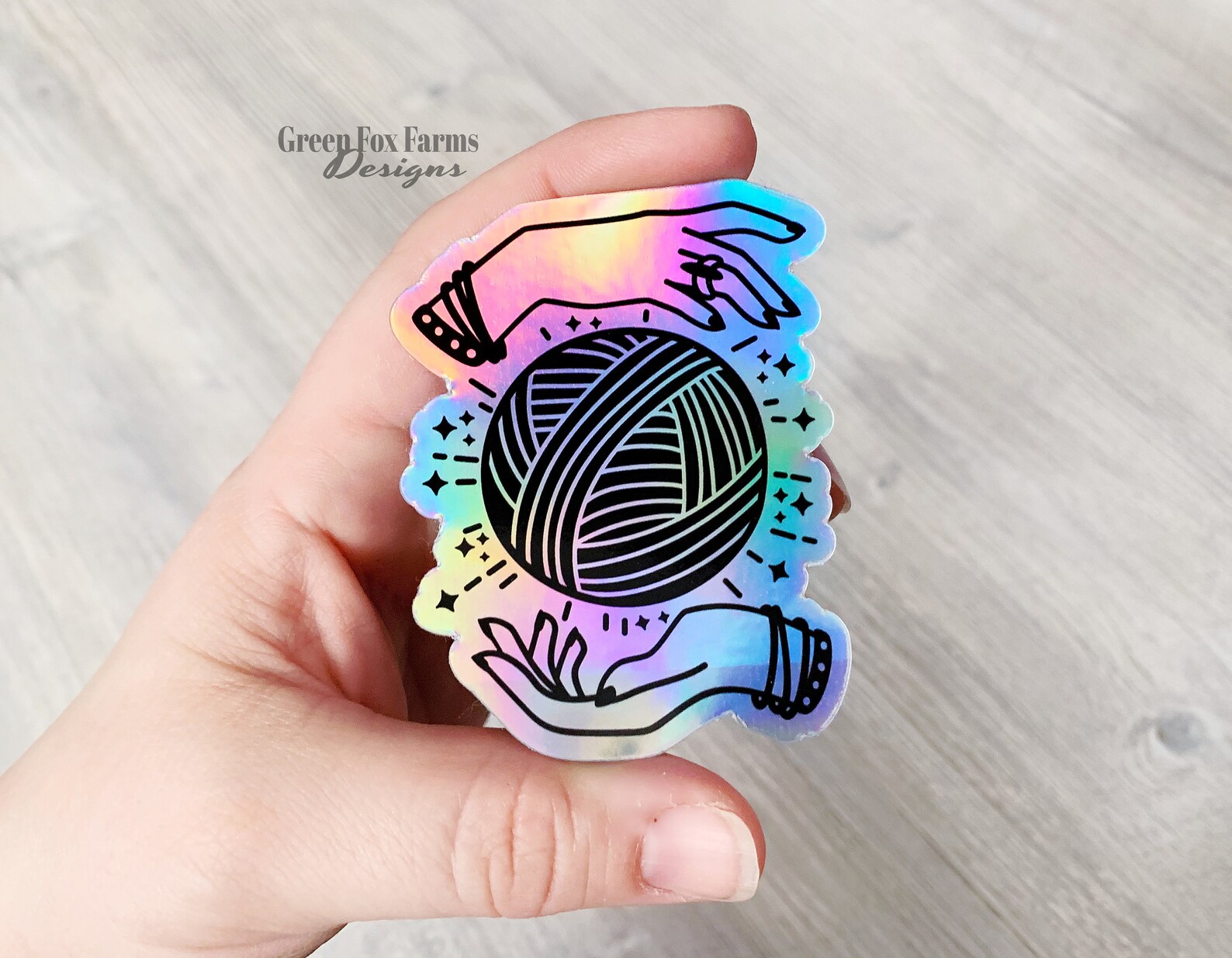 CUSTOM Sticker Set Yarn Lover Gift Holographic Decal | Etsy