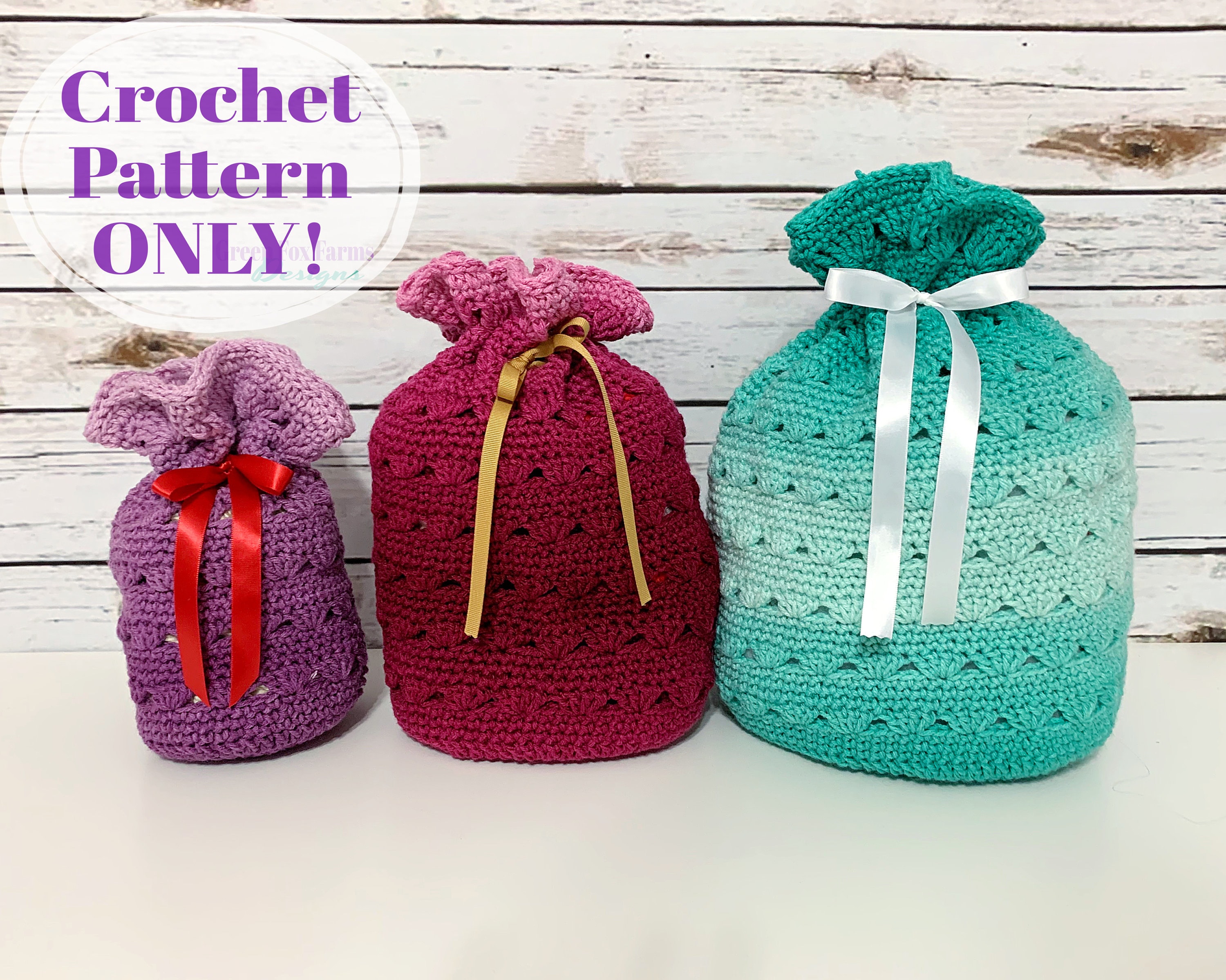 Drawstring Gift Bag Crochet Pattern Crochet Santa Sack Gift | Etsy