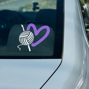 Yarn Love Car Decal Crochet Sticker, Custom Yarn Decal, Funny Knit ...