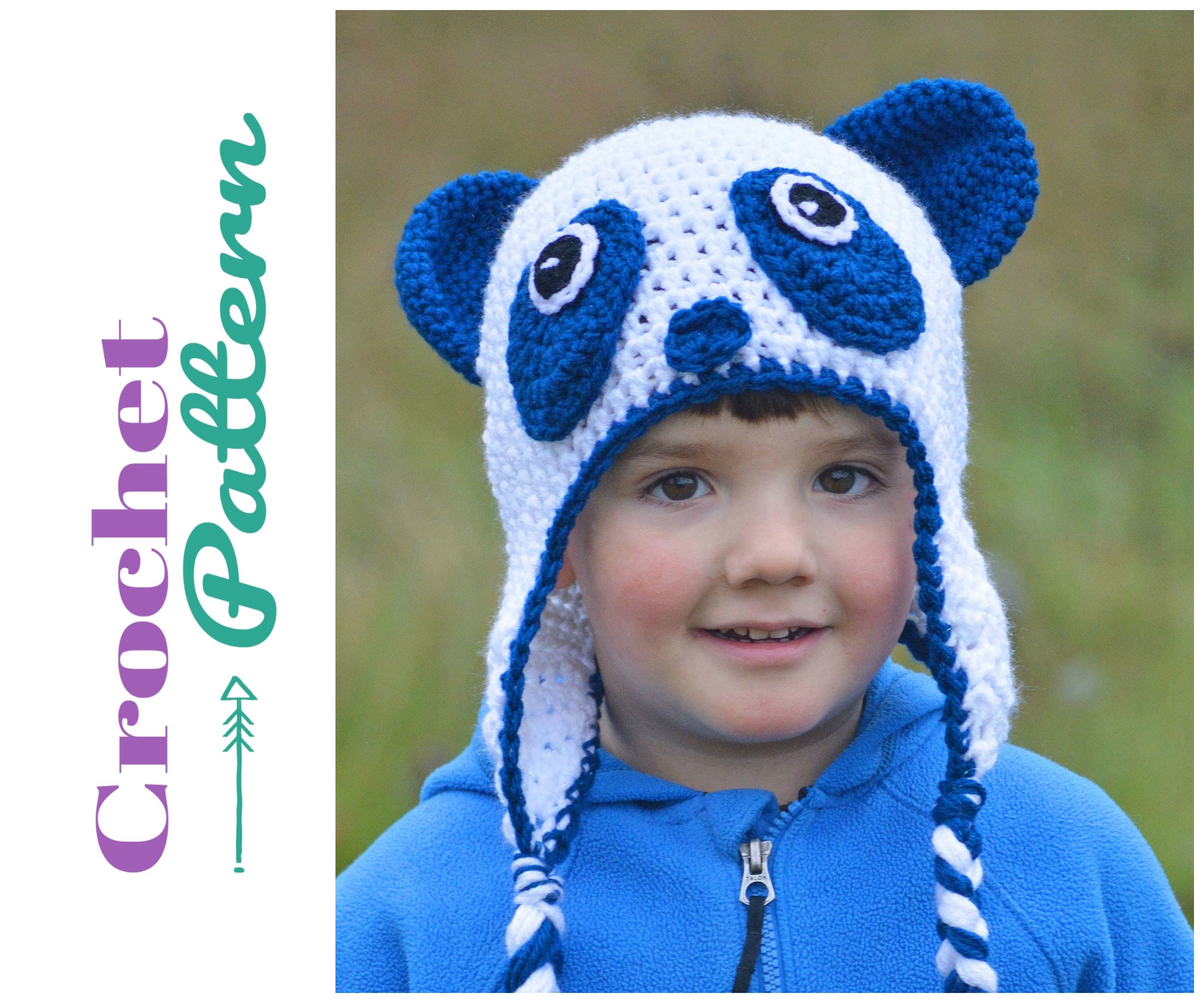Crochet Hat Pattern Panda Hat Crochet Pattern Winter Hat - Etsy