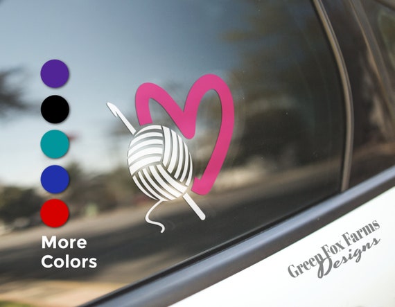 Yarn Love Car Decal Crochet Sticker Custom Yarn Decal Funny | Etsy