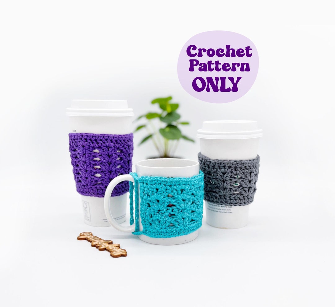 PDF Crochet Pattern for Coffee Cup Cozy. 3-in-1 Mug Cozy and To-go Cup ...