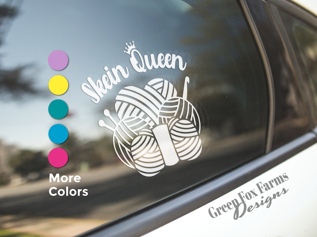 Skein Queen Car Decal, Yarn Lover Wall Decal, Funny Bumper Sticker for ...