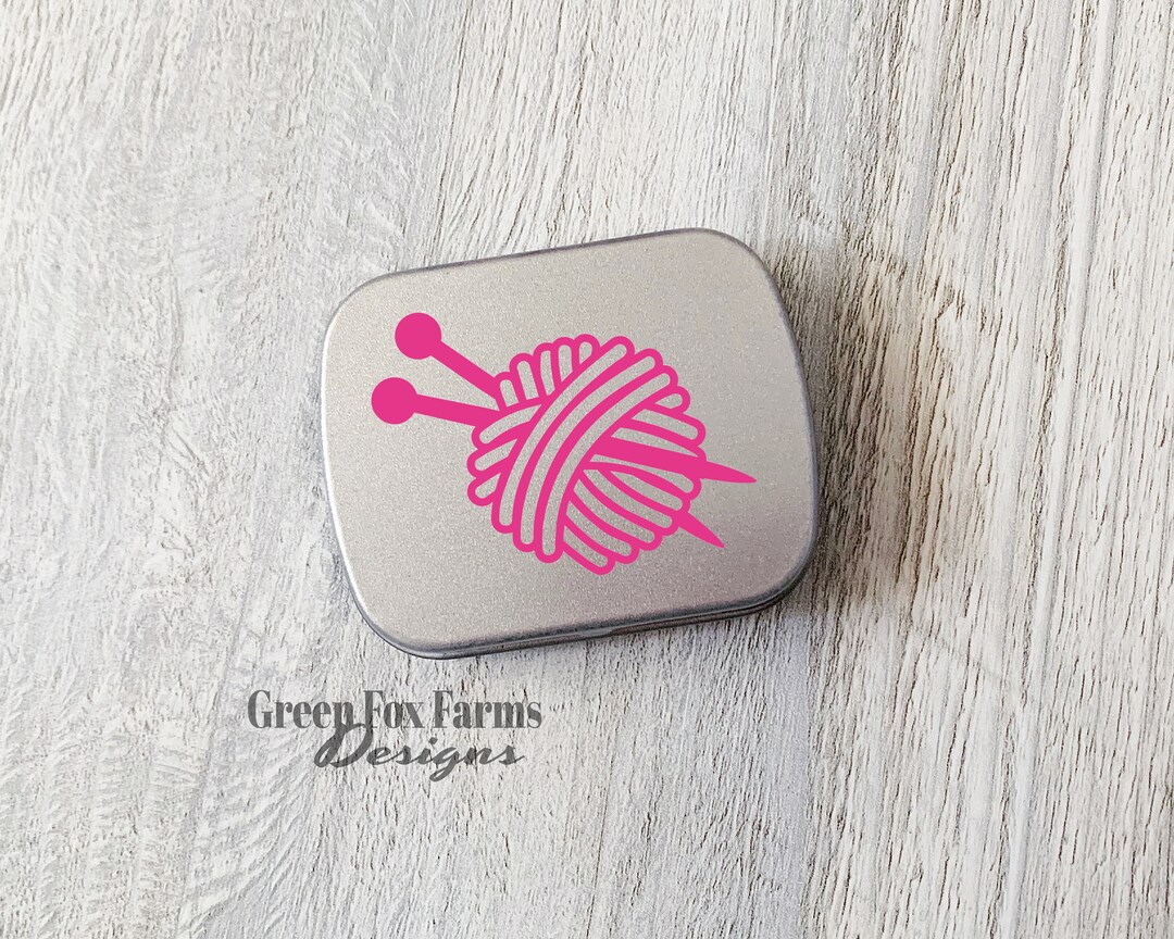 Knitting Notions Mini Storage Case, Progress Keeper Tin, Mini Knitter ...