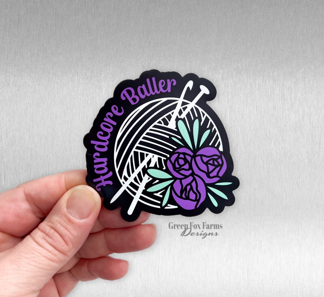 Hardcore Baller Refrigerator Magnet, Yarn Lover Housewarming Gift, Cute ...