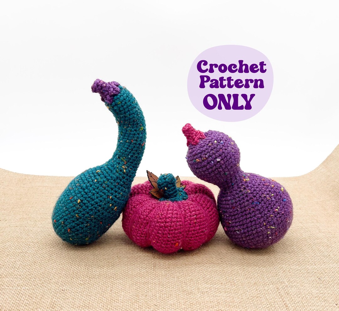 PDF Pumpkin Gourd Squash Crochet Patterns, Beginner Pumpkin Pattern ...