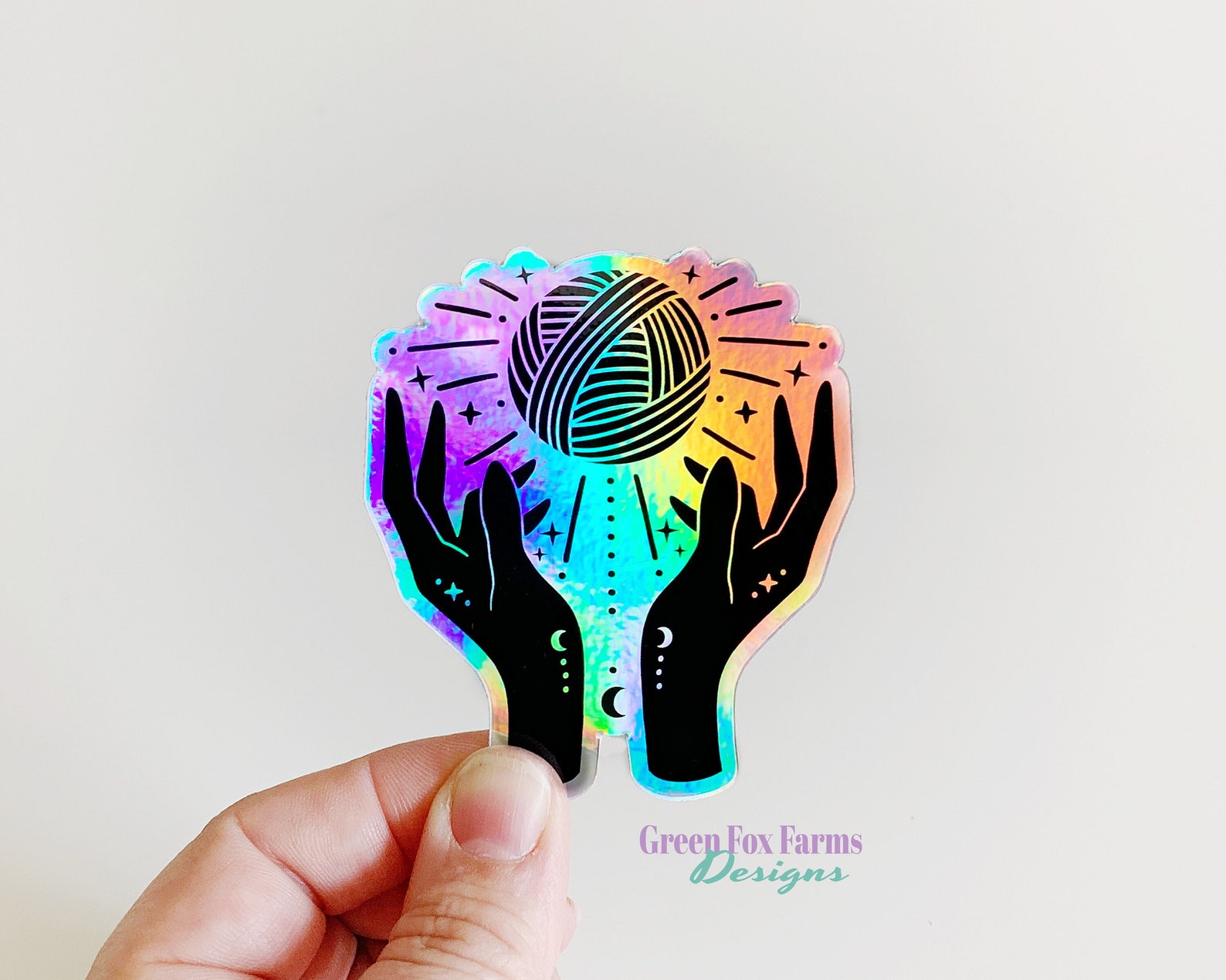 Yarn Aesthetic Decal Holographic Sticker Yarn Vinyl Decal - Etsy