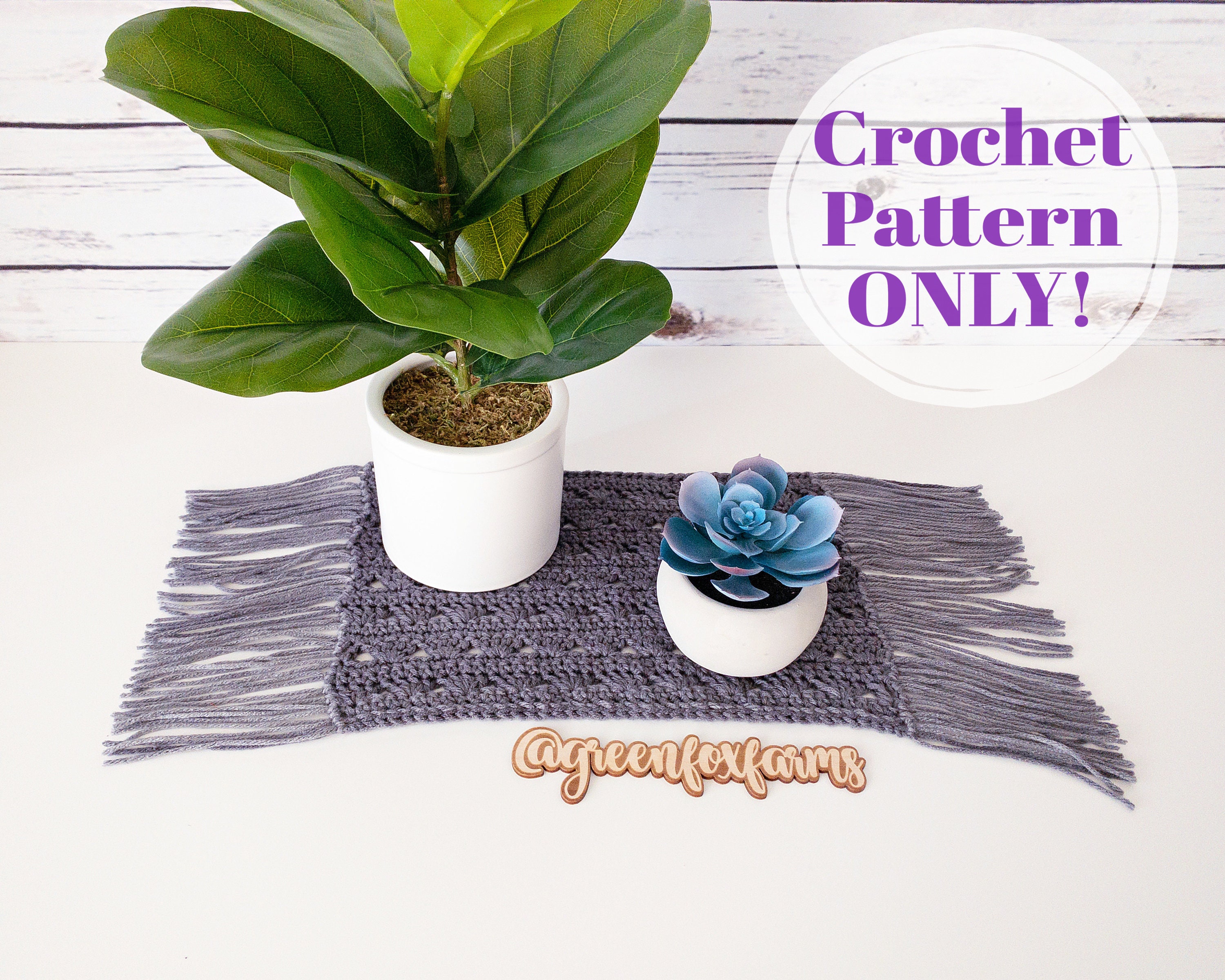 Plant Coasters Crochet Pattern Boho Home Decor 3 Sizes Plant | Etsy