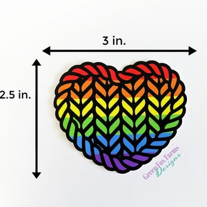 Yarn Pride Sticker Set, Knitted Pride Flag Heart + Bistitchual Decal ...