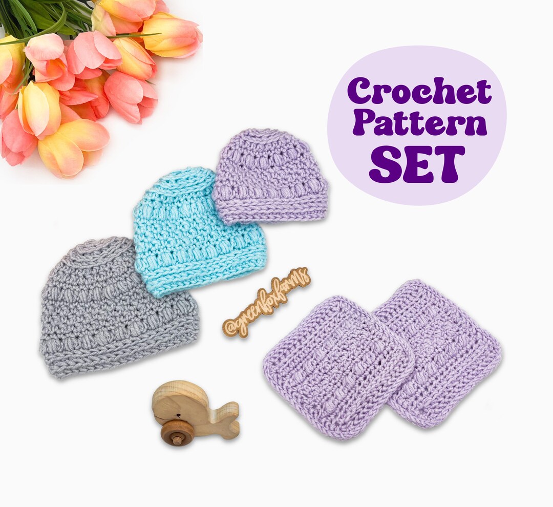 PDF Baby Bonding Square Crochet Pattern. Beautiful Preemie Hats 3 Sizes ...