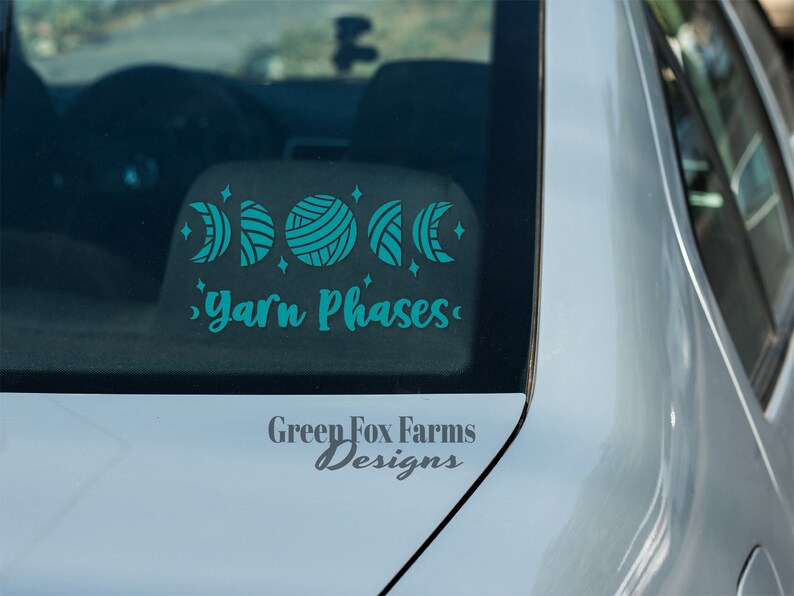 Yarn Phases Car Window Decal Moon Phases Wall Decal Yarn - Etsy