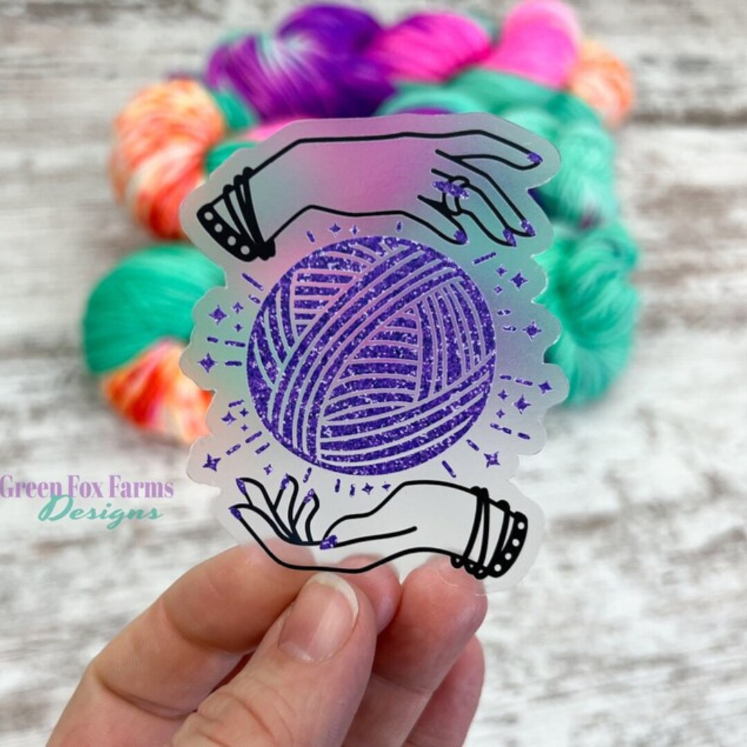 Yarn Magic Clear Sticker, Yarn Aesthetic Clear Vinyl Decal, Magic Hands ...