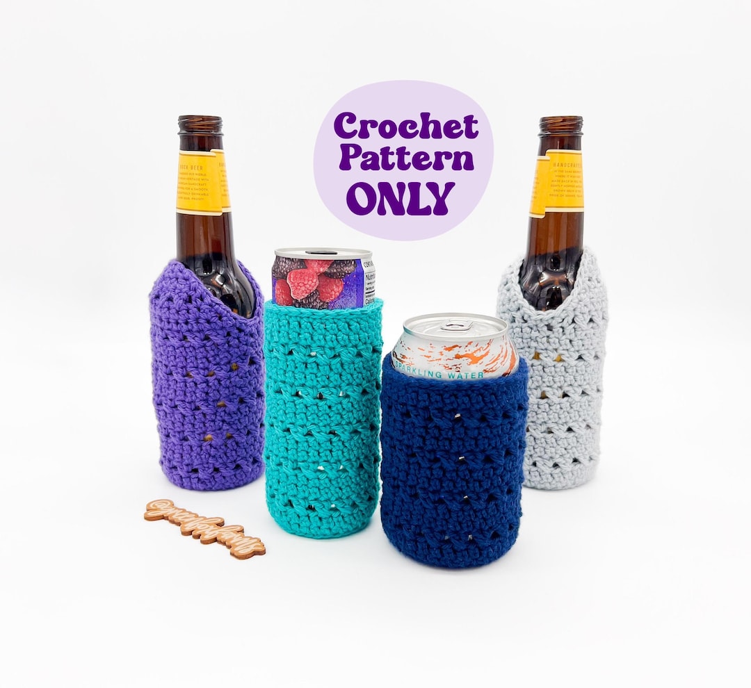 Crochet Can & Bottle Cozy Pattern: 3-in-1 Drink Sleeve (PDF Pattern) - Etsy