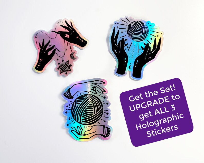 Yarn Aesthetic Decal Holographic Sticker Yarn Vinyl Decal | Etsy