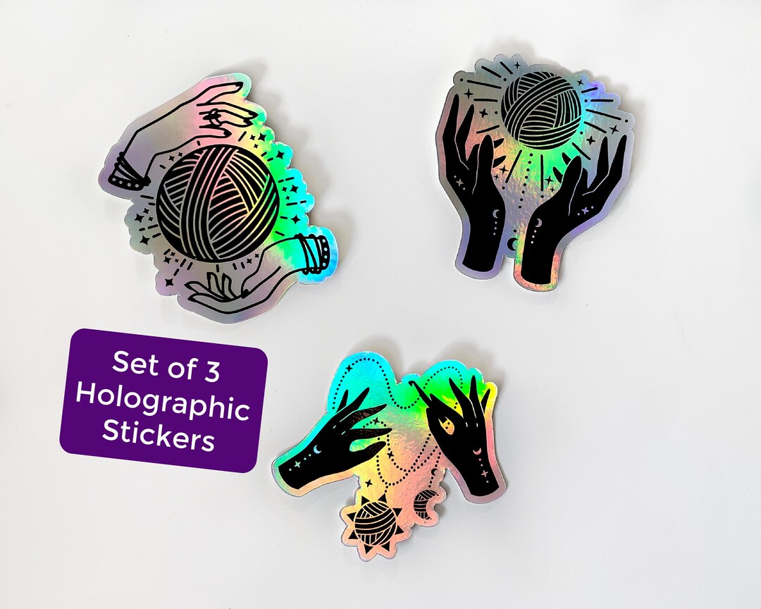 Aesthetic Sticker Set, Yarn Magic Decal Set of 3 Vinyl Stickers ...