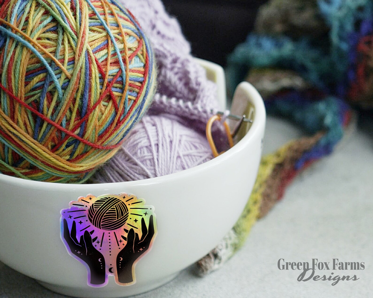 Yarn Aesthetic Decal Holographic Sticker Yarn Vinyl Decal | Etsy