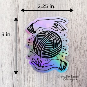 Yarn Magic Decal, Laptop Sticker, Holographic Decal, Yarn Lover Gift ...