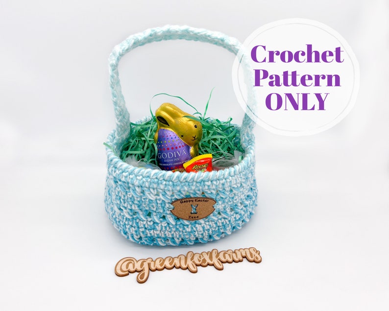 Easter Basket Crochet Pattern, Spring Home Decor, Easter Crocheted ...
