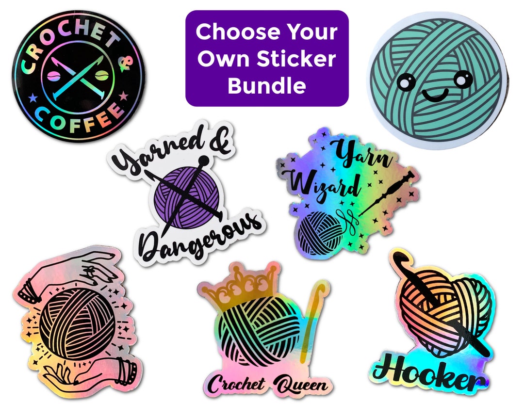 PERSONALIZED Yarn Sticker Bundle for Yarn Lover Gift & Crochet or ...