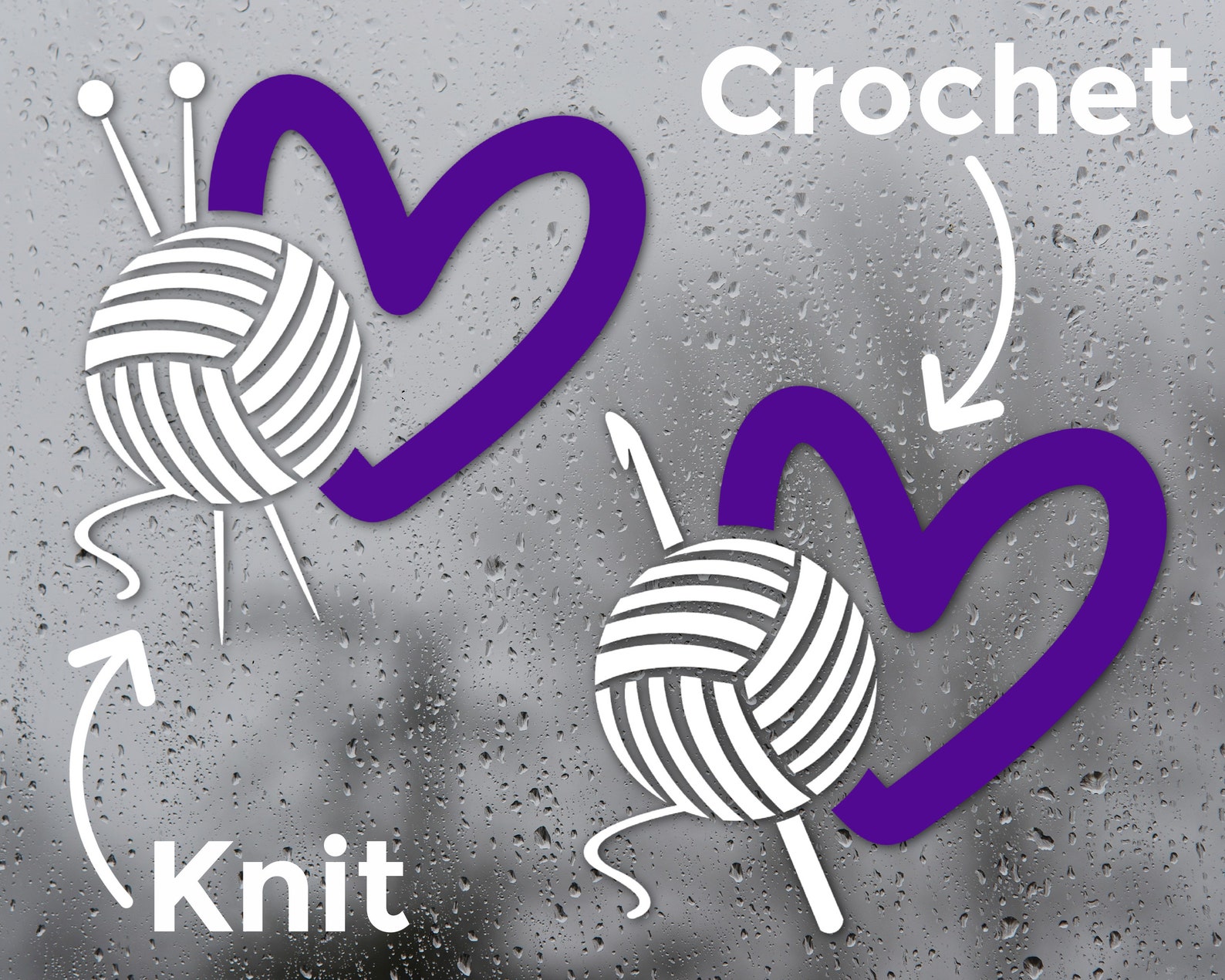 Yarn Love Car Decal Crochet Sticker Custom Yarn Decal Funny | Etsy