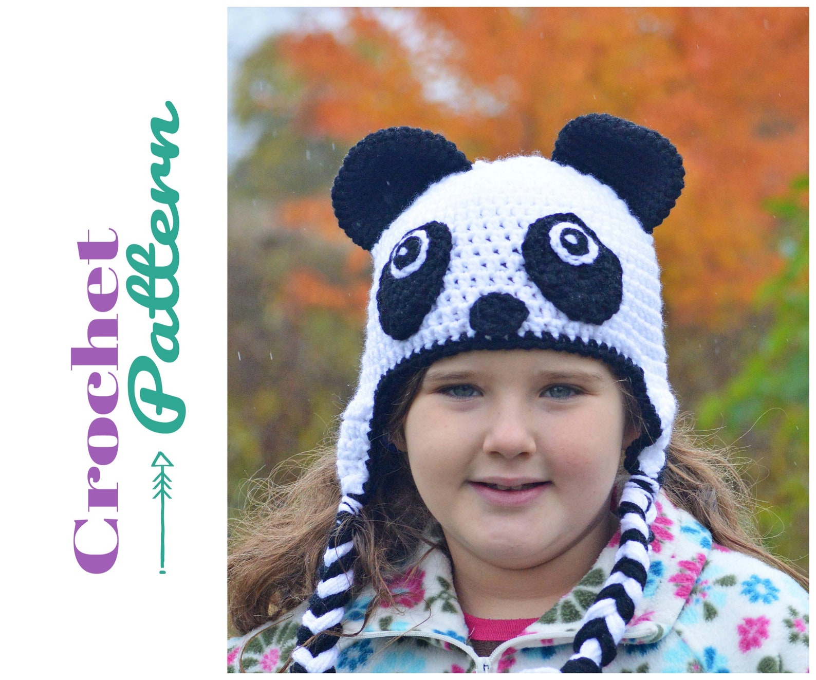 Crochet Hat Pattern, Panda Hat, Crochet Pattern, Winter Hat, Panda ...