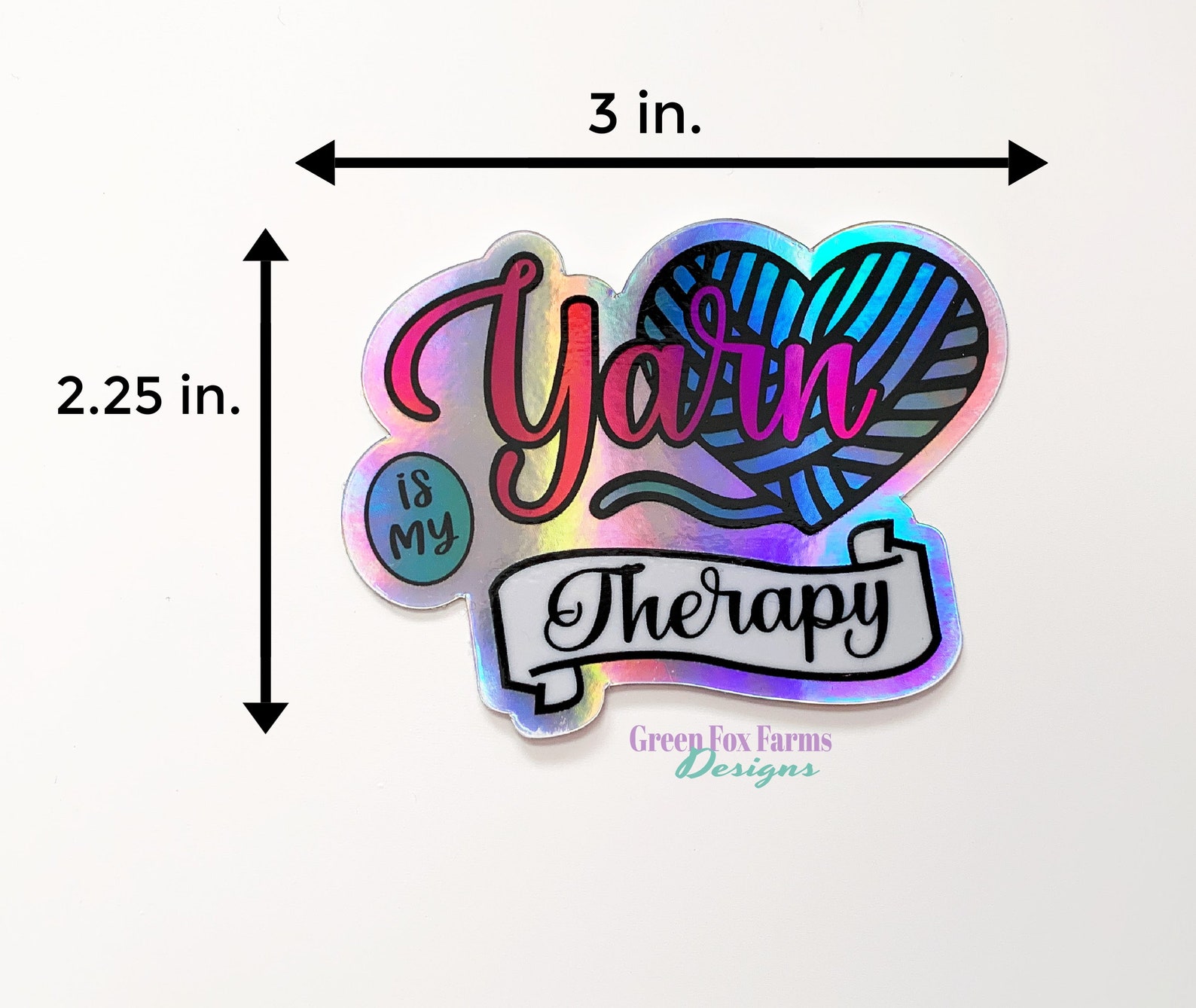 Yarn Therapy Decal Funny Yarn Sticker Holographic Decal - Etsy