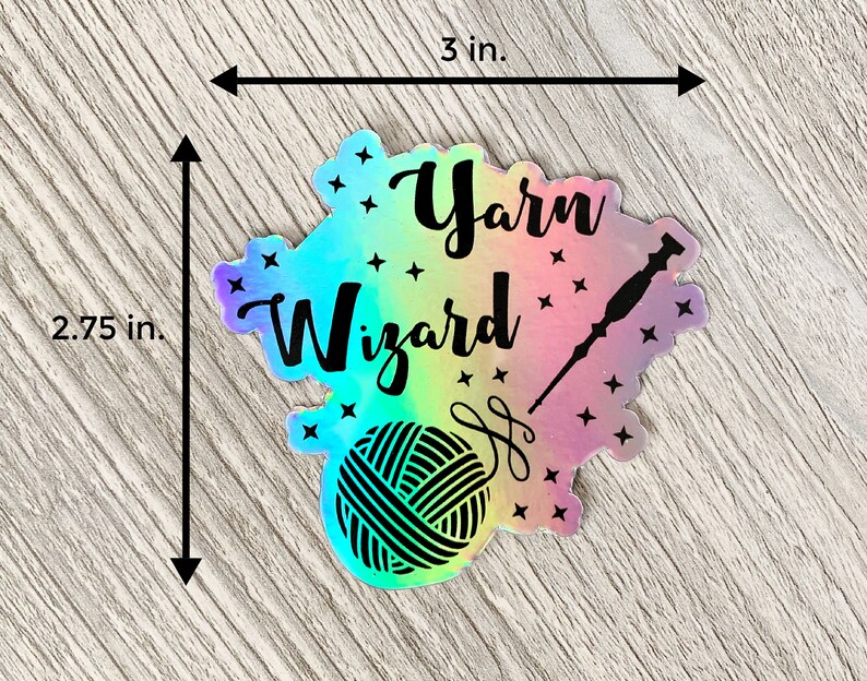 Yarn Wizard Sticker Holographic Decal Laptop Sticker Holo | Etsy