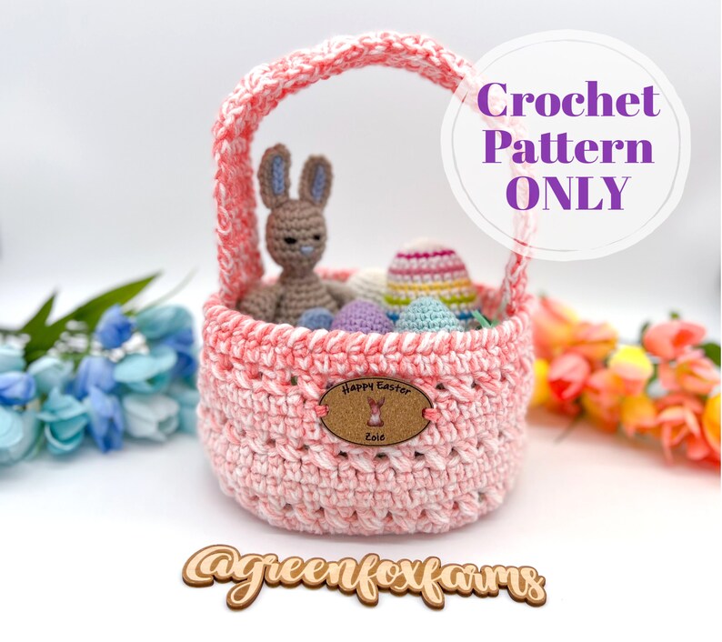 Easter Basket Crochet Pattern Spring Home Decor Easter - Etsy