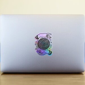 Yarn Magic Sticker, Holographic Decal, Knitting Sticker, Cute Yarn ...
